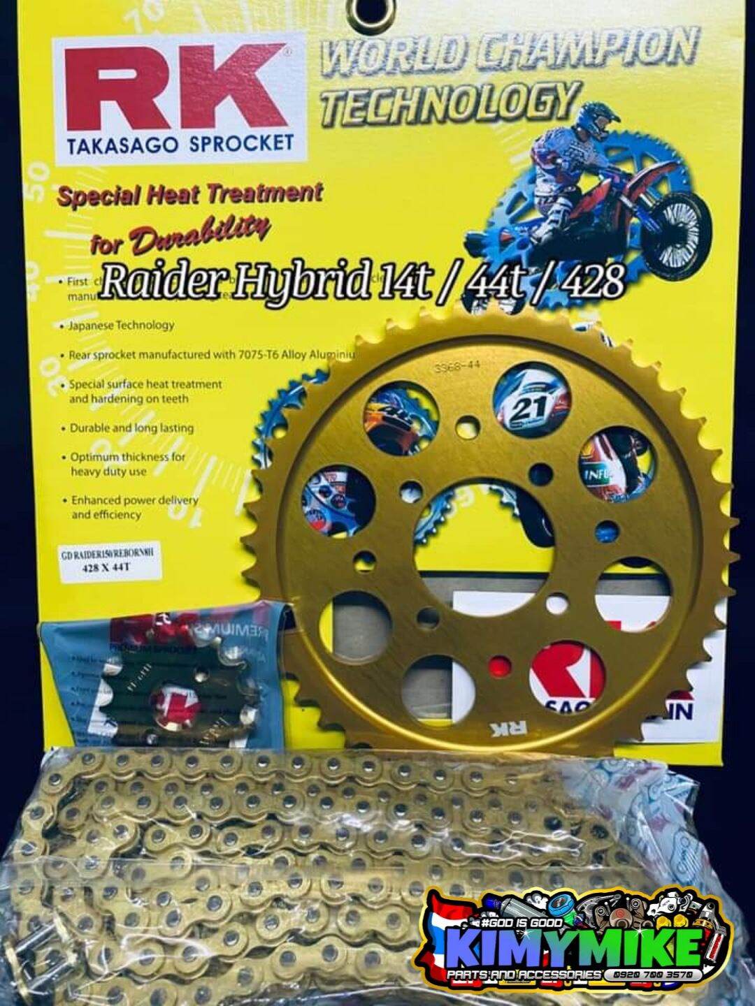 RK ALLOY SPROCKET SET raider 150 carb and fi. 14-41/14-43/14-44 428 ...