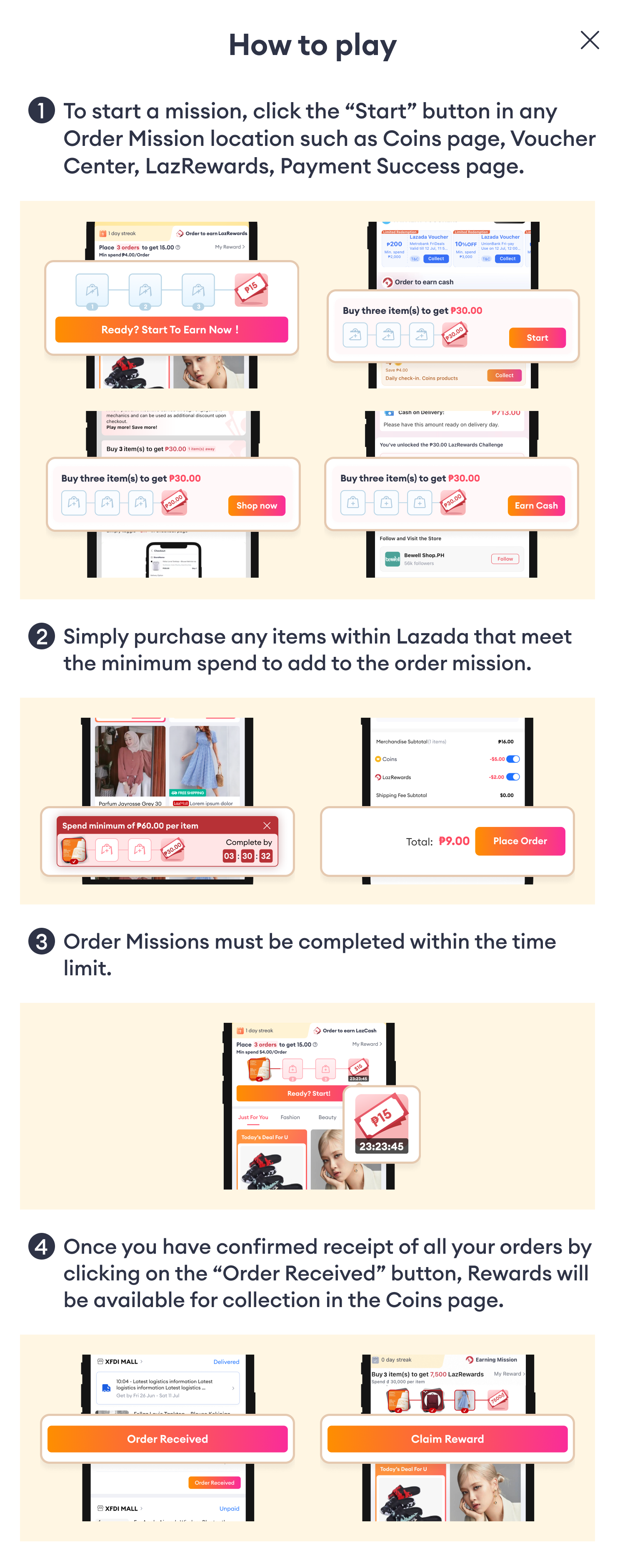 Order Mission FAQs | Lazada