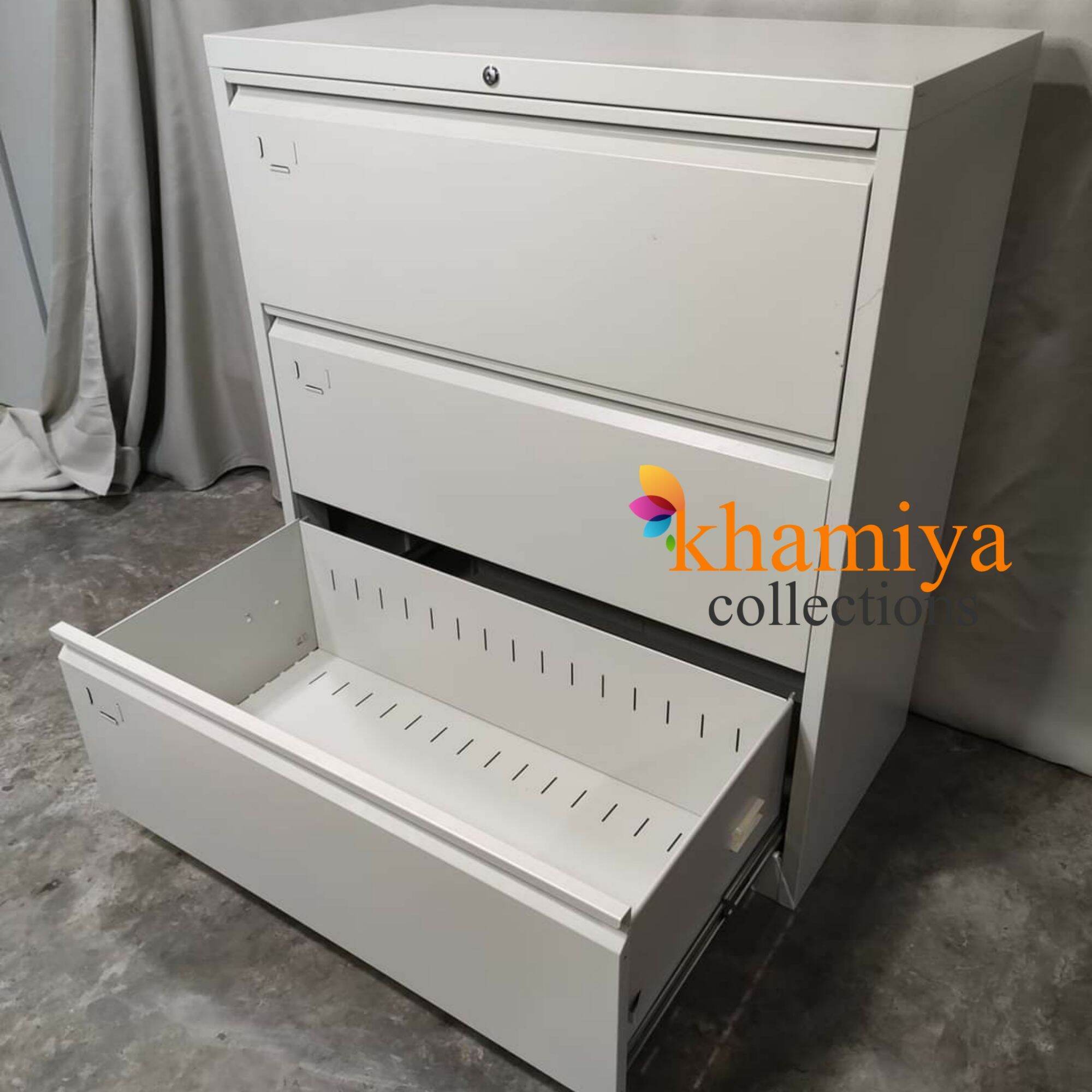 3 drawer Lateral Cabinet, Document Storage Cabinet, Cupboard, Steel ...