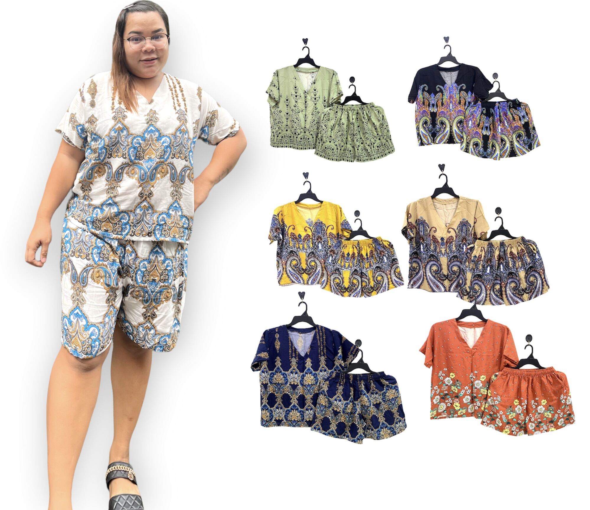 Challis Printed Short Coords Fits up to 2XL Super Comfy to wear