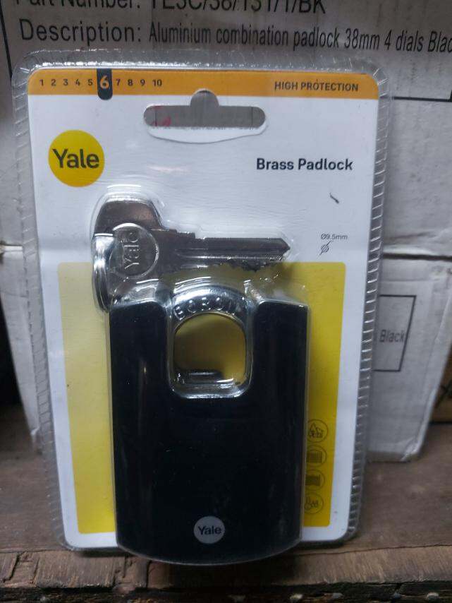 YALE LOCKS YALE PADLOCK YALE SOLID BRASS BODY PADLOCK WITH SHACKLE ...