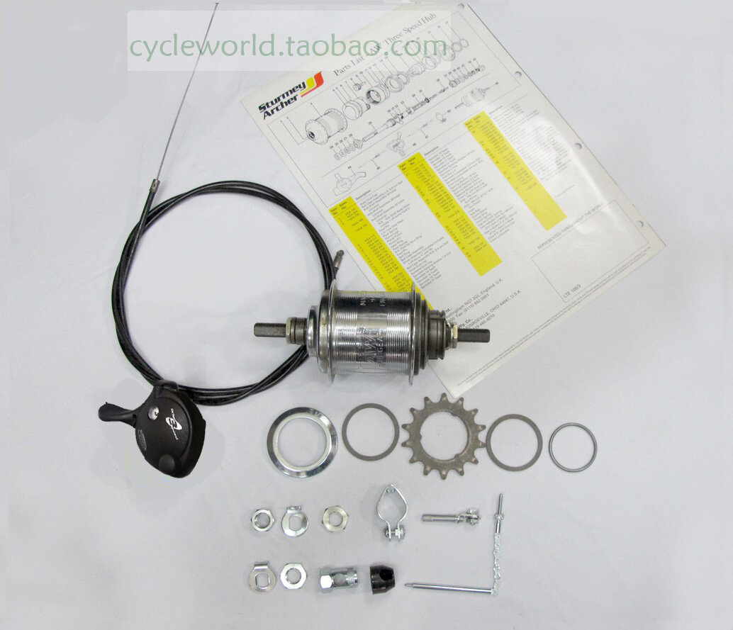British Original Sturmey Archer Retro Classic Bicycle Internal Three ...