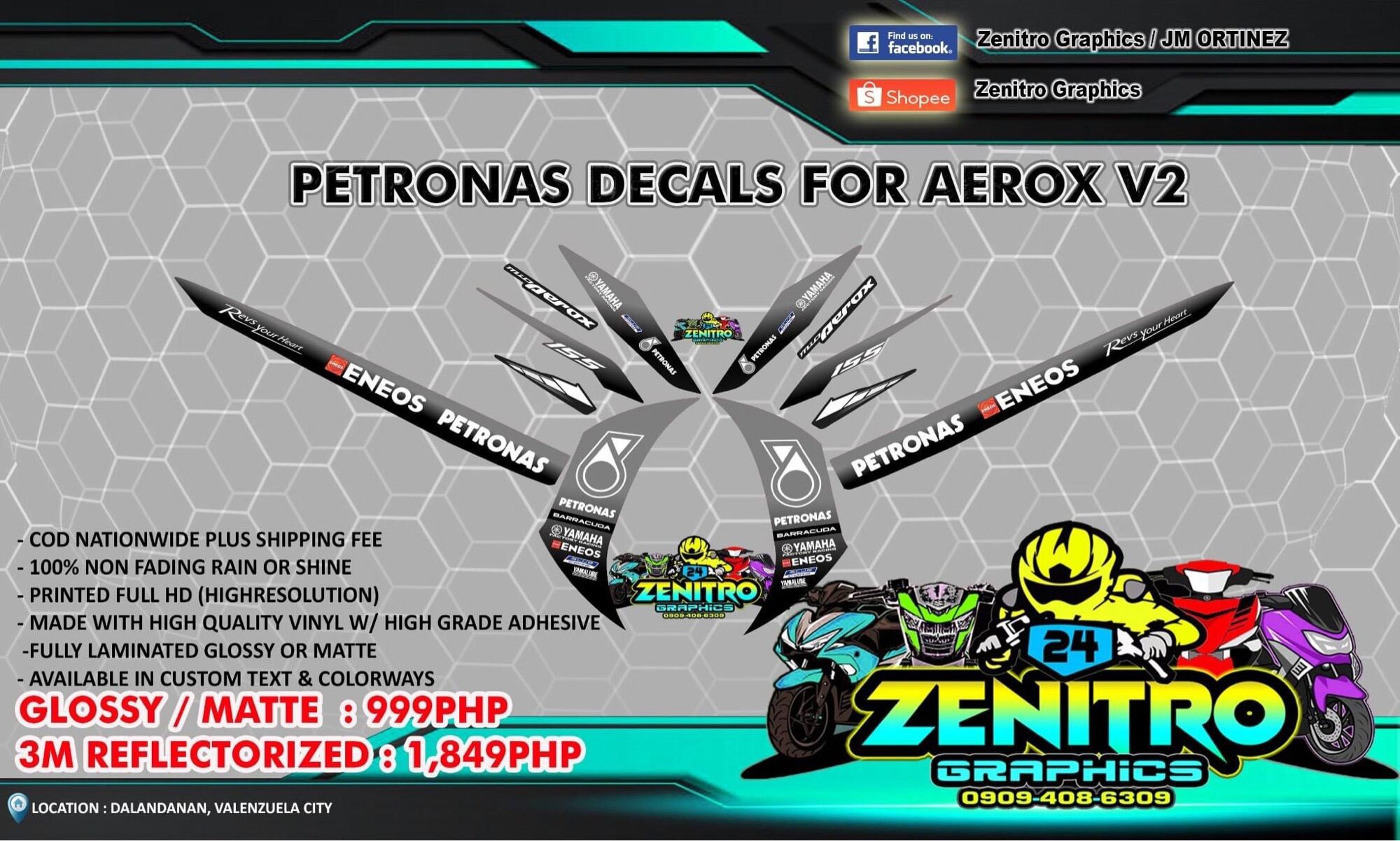 Aerox version 2 Petronas Decals | Lazada PH
