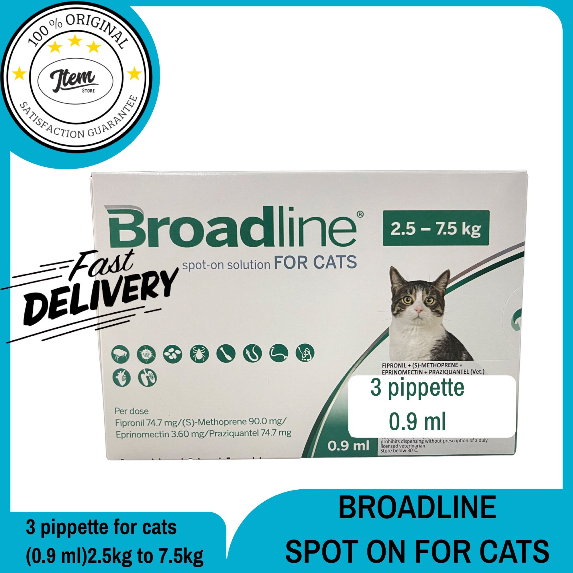 Broadline Spot On Solution For Cats 2.5-7.5kg | Lazada PH