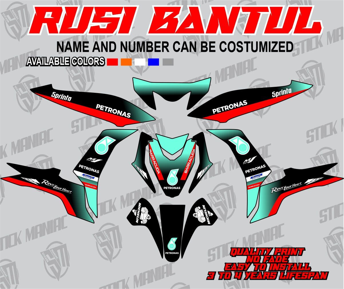 Rusi Bantul decals sticker, laminated | Lazada PH