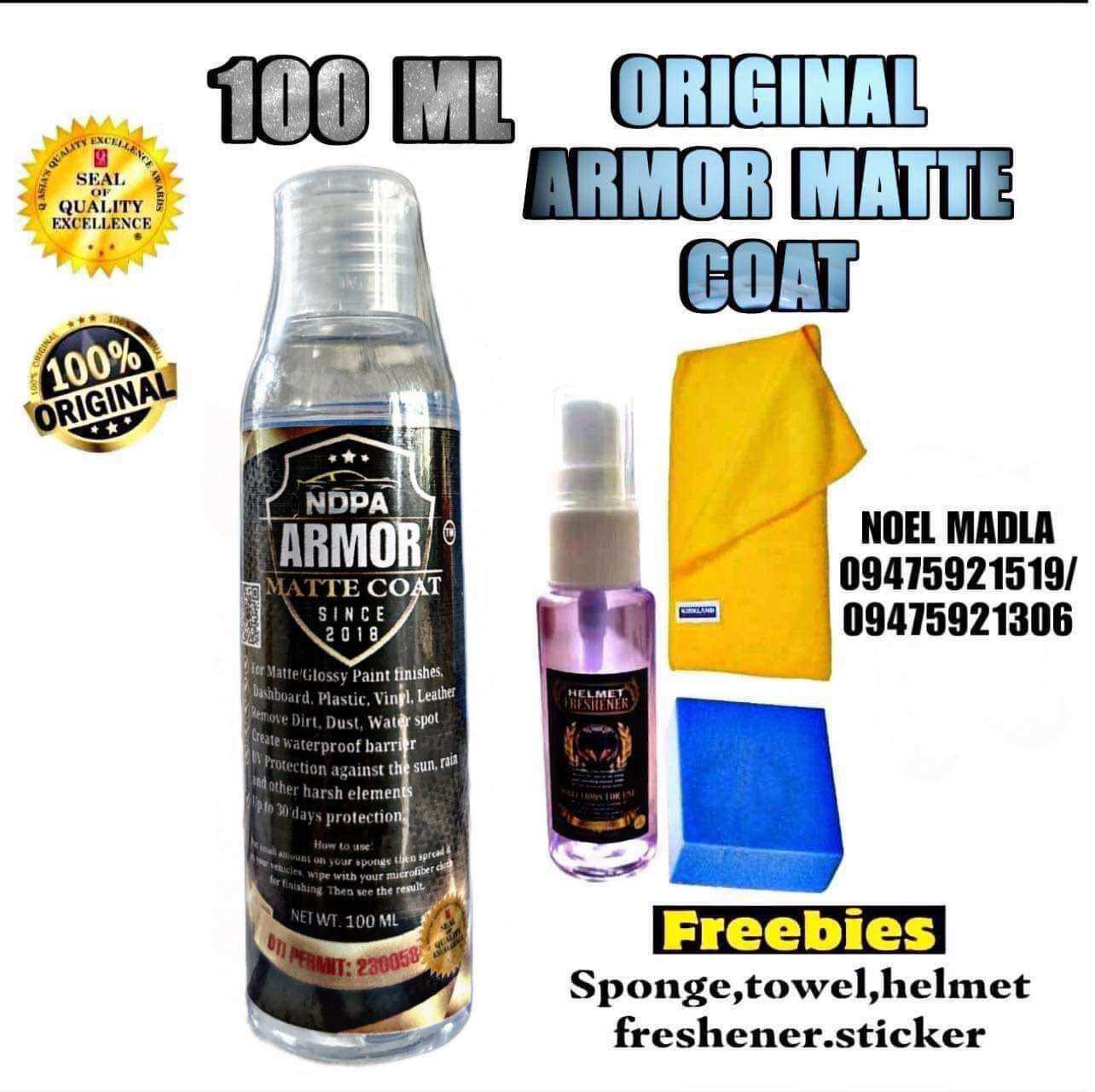(ARMOR W/HELMET) ORIGINAL ARMOR MATTE COAT with freebies | Lazada PH