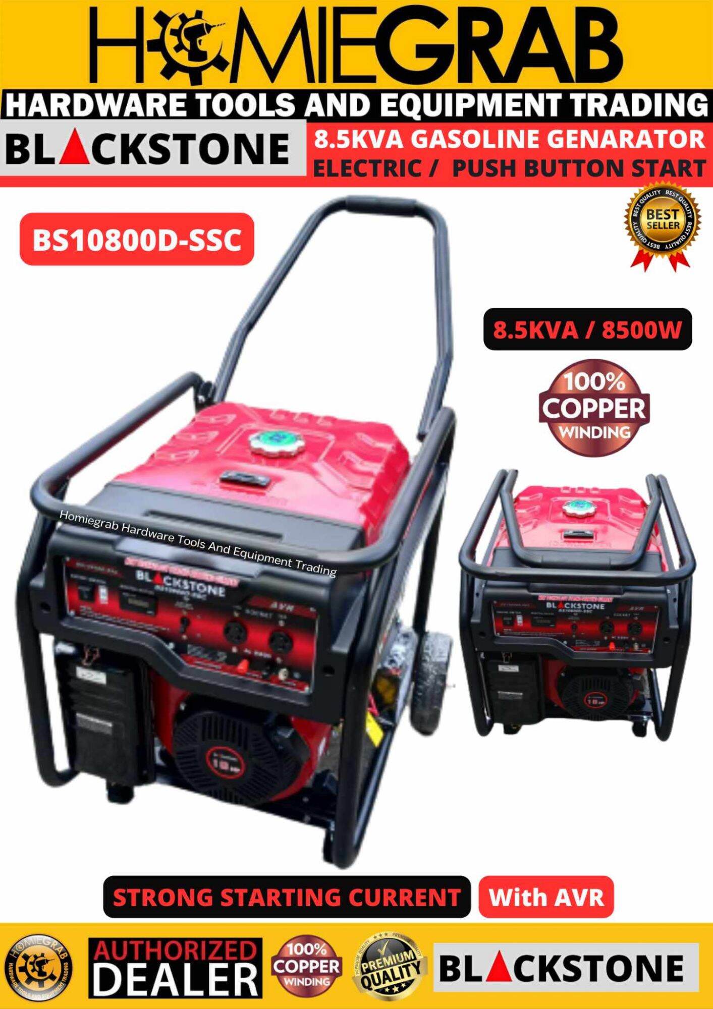 BLACKSTONE 8.5KVA /8500W GASOLINE GENERATOR SET - (STRONG STARTING ...