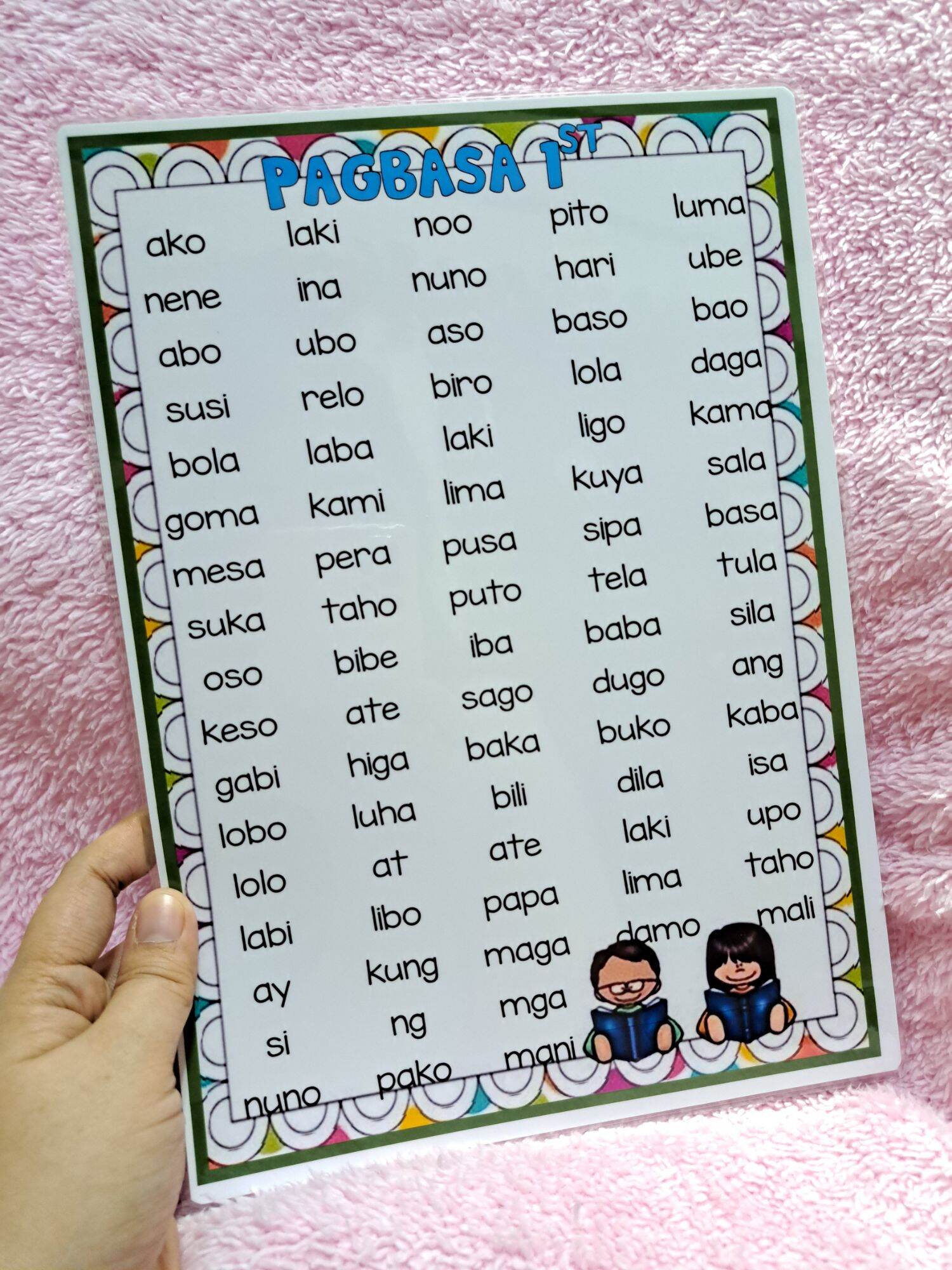 Tagalog Reading Charts A4 size laminated | Lazada PH