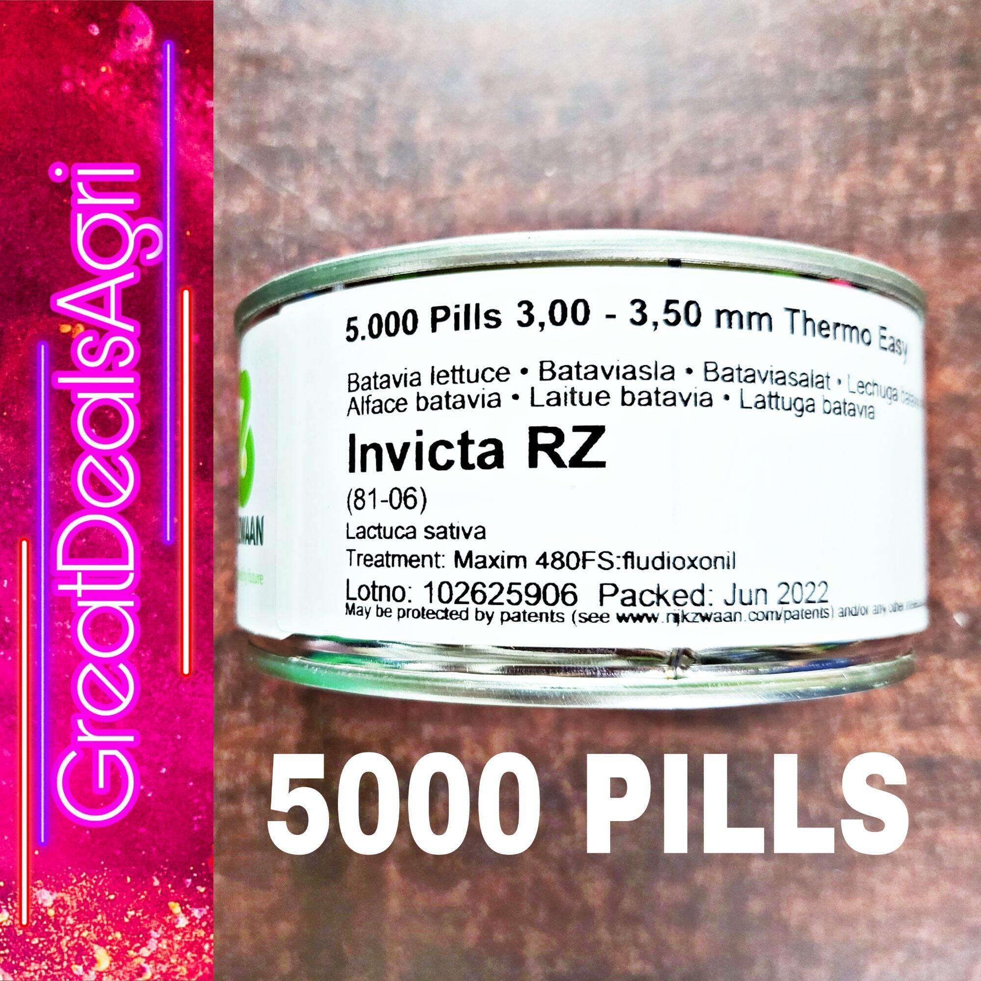 INVICTA RZ SEEDS BATAVIA LETTUCE SEEDS (5000 PILLS OR PELLETS) BY RIJK ...
