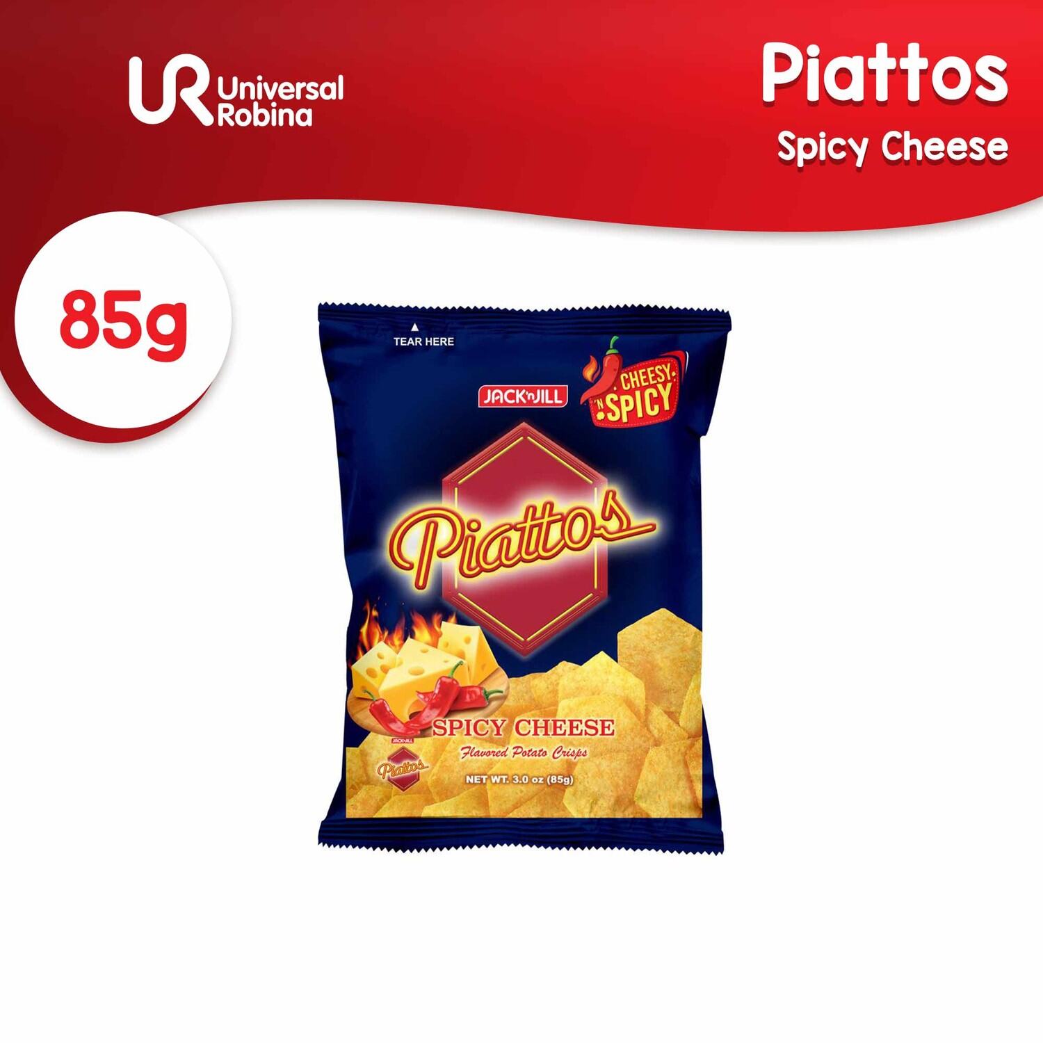 Piattos Spicy Cheese Flavored Potato Crisps 83g | Lazada PH