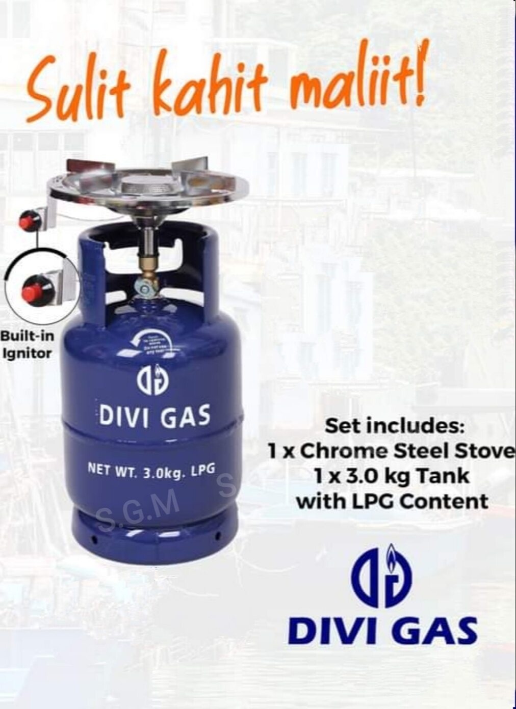 Super kalan/[Gas Tank] 3 kilos (complete w/ Burner) DIVI GAS | Lazada PH