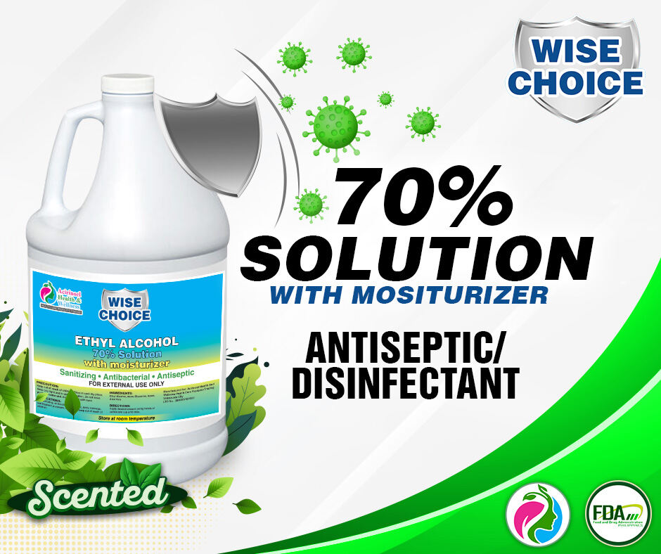 Wise Choice Ethyl Alcohol 70% Solution Antiseptic Disinfectant 1Gallon | Lazada PH