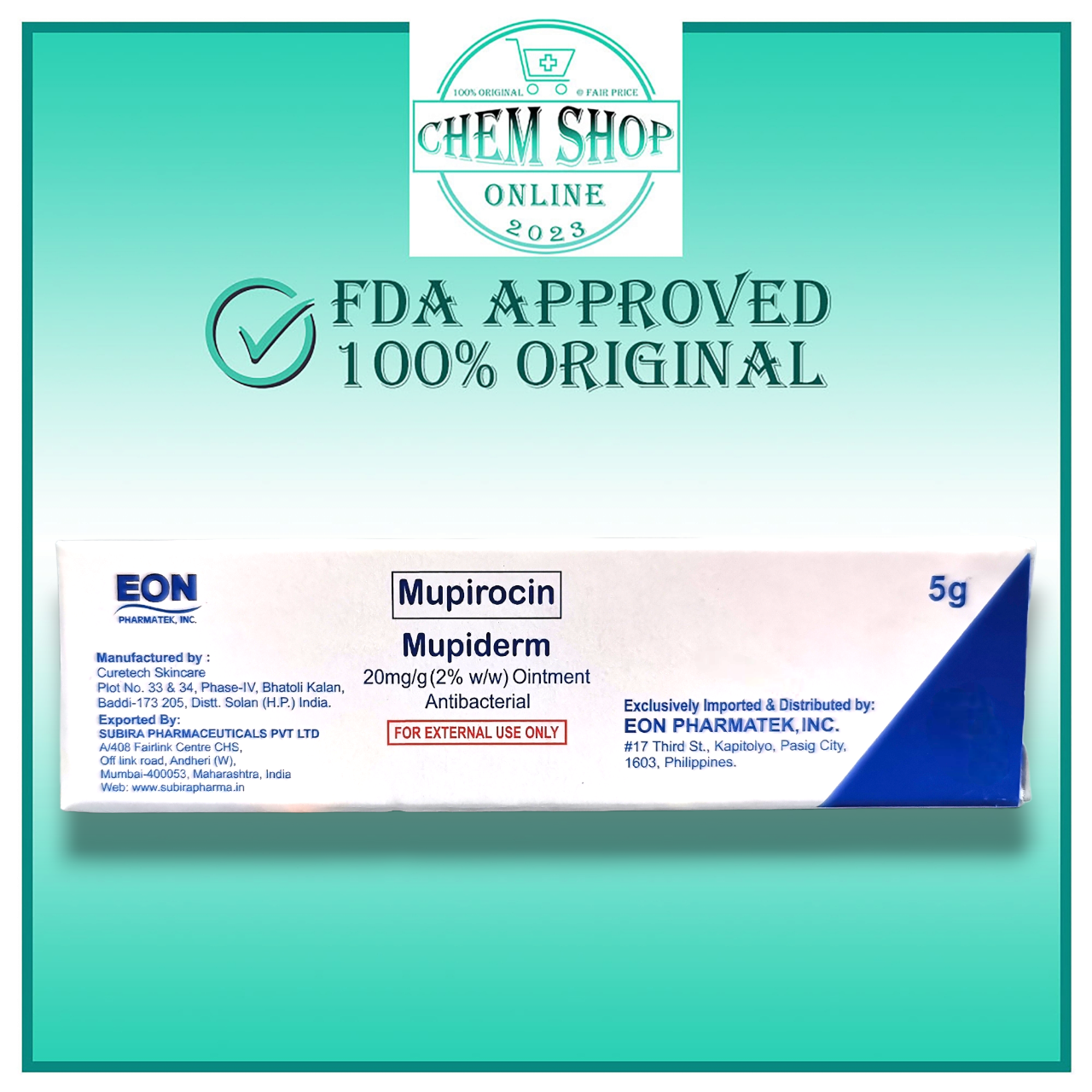 MUPIDERM 5g- Gamot sa sugat Anti Bac 2% Ointment (mupir0cin) | Lazada PH