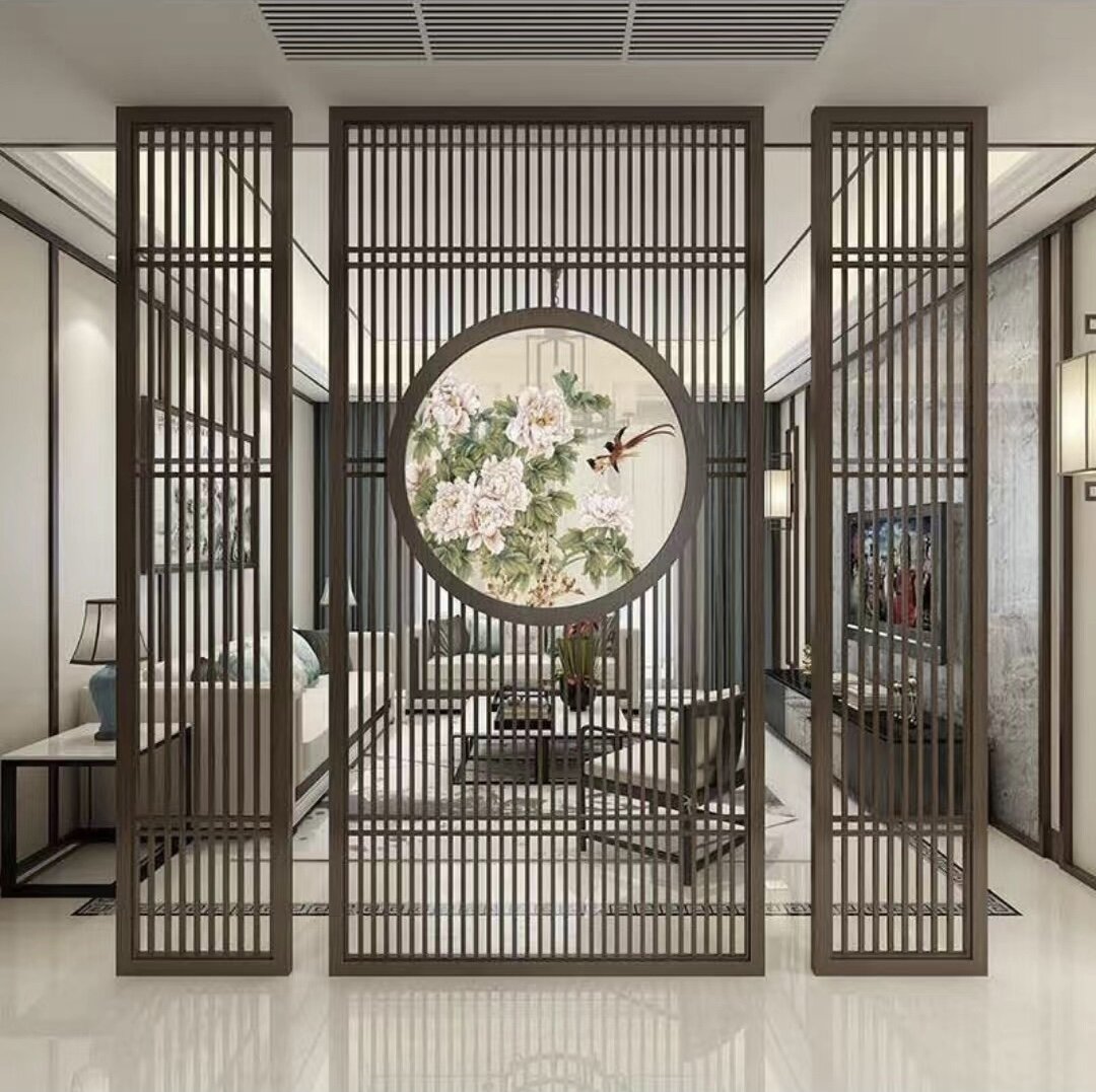 New Chinese-Style Solid Wood Subareas Screens Living Room Entrance ...