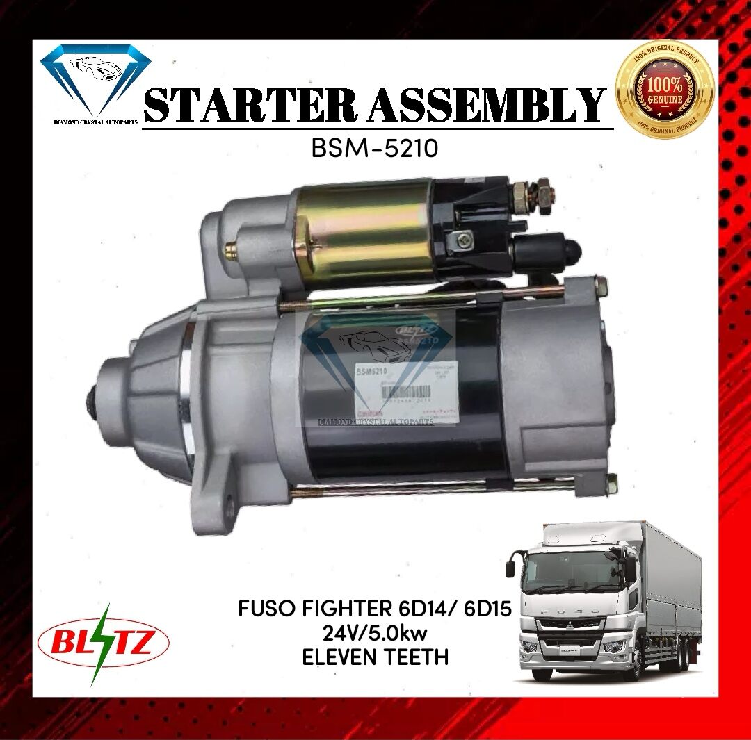 STARTER ASSEMBLY MITSUBISHI FUSO FIGHTER 6D14/ 6D15 24V/5.0KW ELEVEN ...