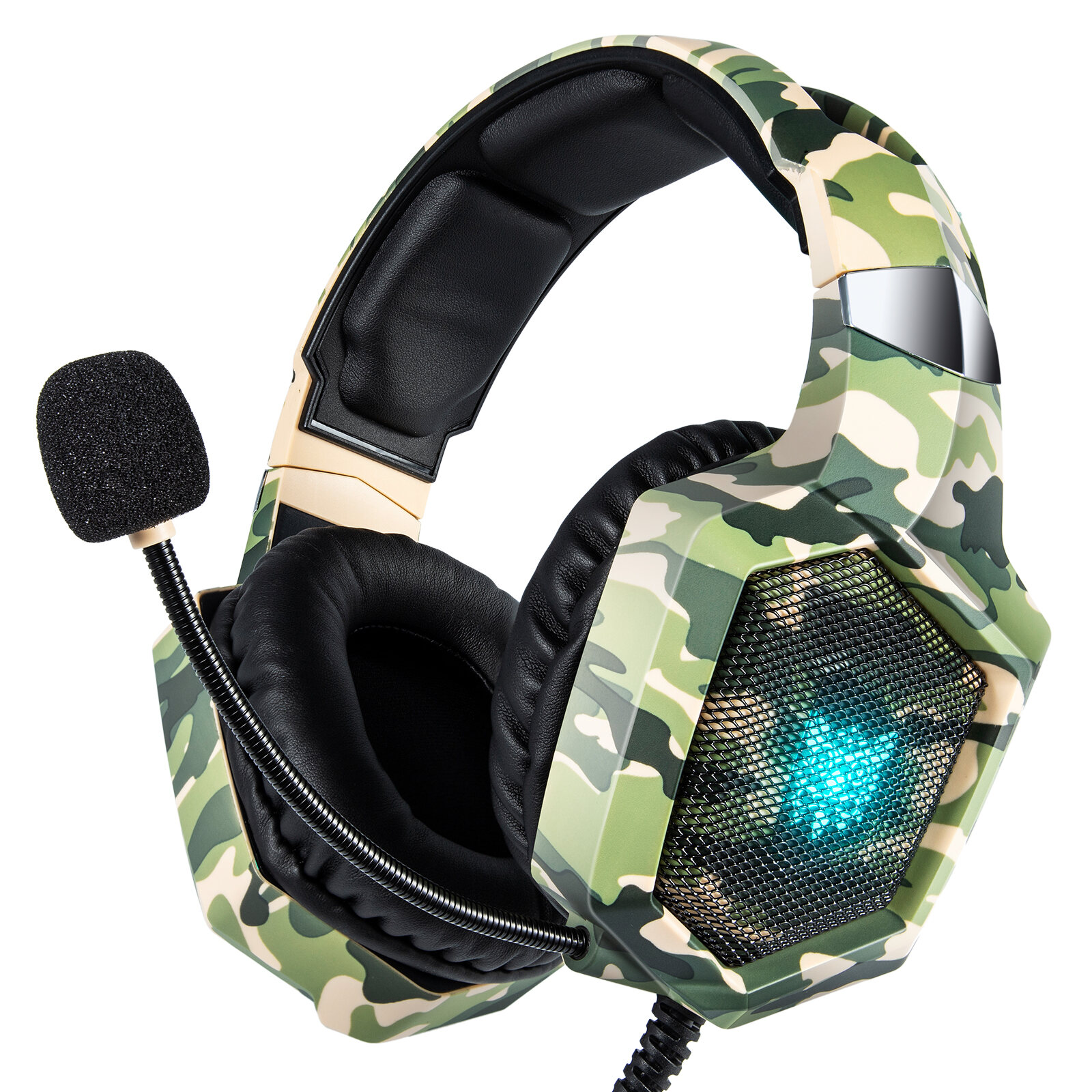 Onikuma K8 Gaming Headphones With Flexible Hd Mic Rgb Light Surround