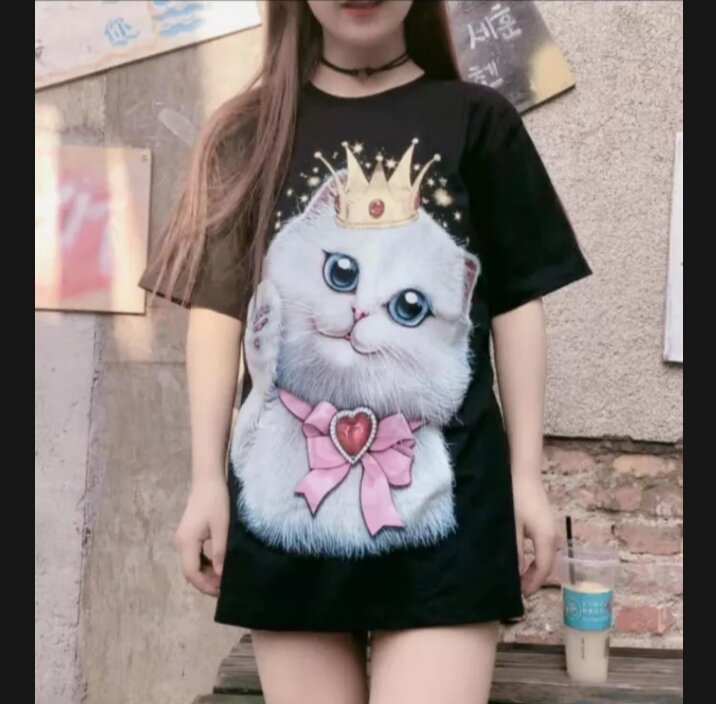ROYALTY IN SNOW QUEEN CAT GRAPHIC PRINT TSHIRT DESIGNS IN 7 COLORS ...