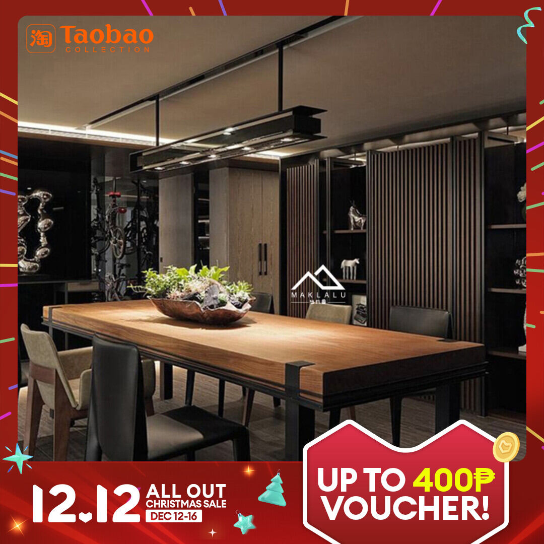 Retro Industrial Style Solid Wood Long Table Creative Table and Chair ...