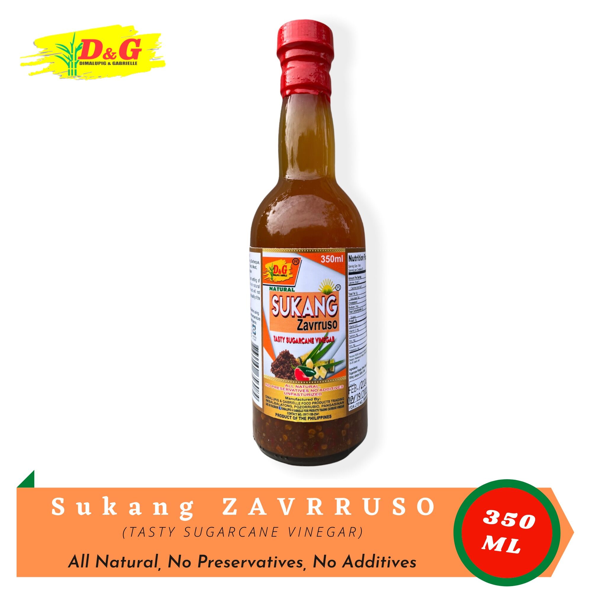 Sukang Zavrruso 350ML(tasty sweet,spicy sugarcane vinegar) | Lazada PH