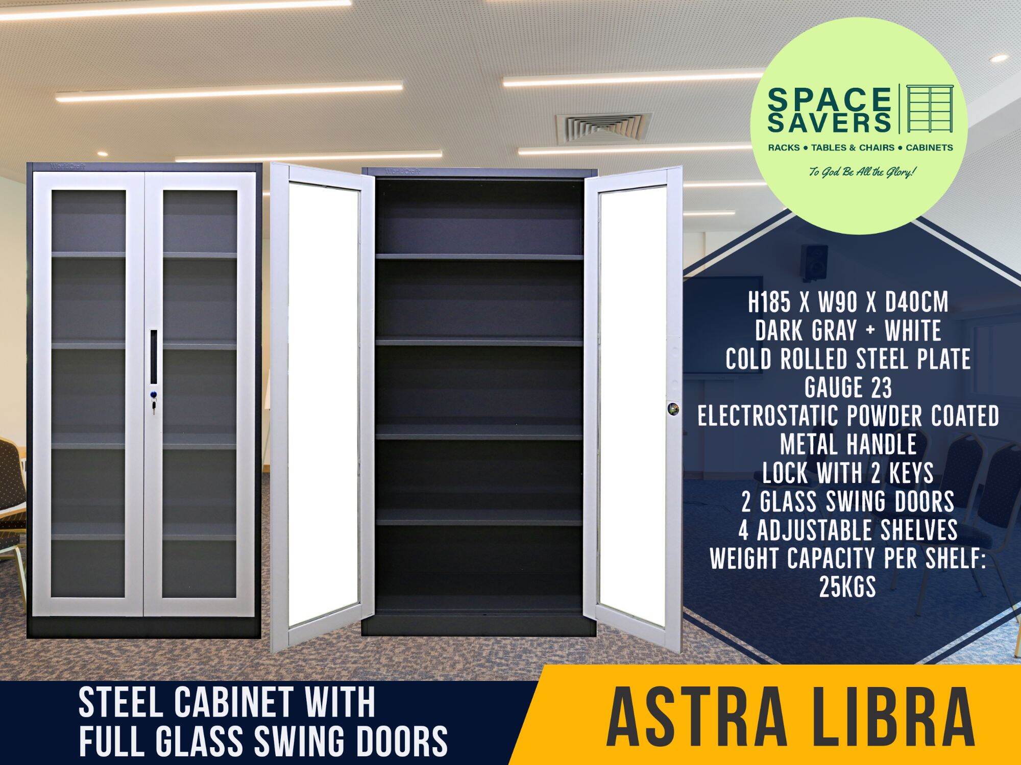 Steel Cabinet Storage Organizer, Display Cabinet Astra Series | Lazada PH