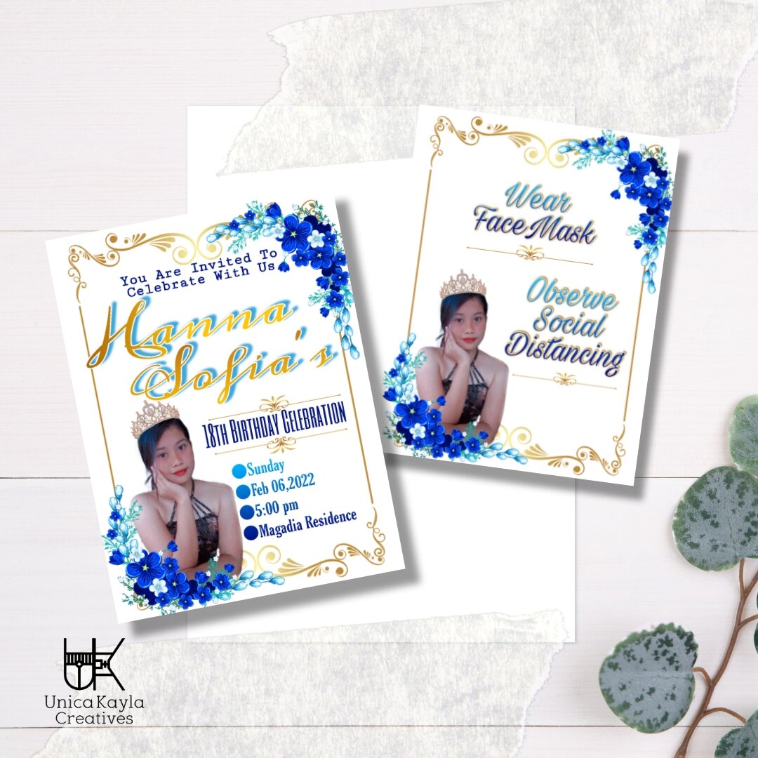 Blue Debut Invitation 2 pages | Lazada PH