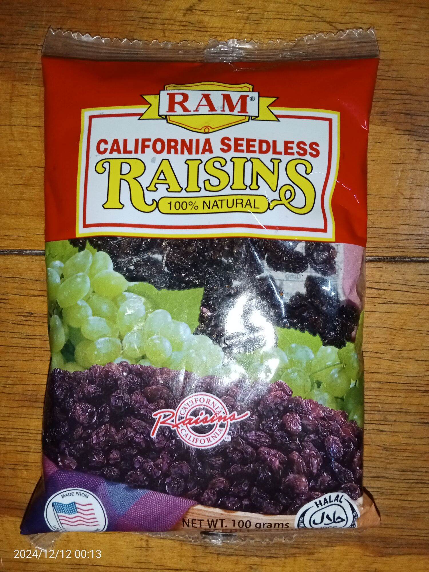 RAM California Seedless Dried Raisins 100g | Lazada PH