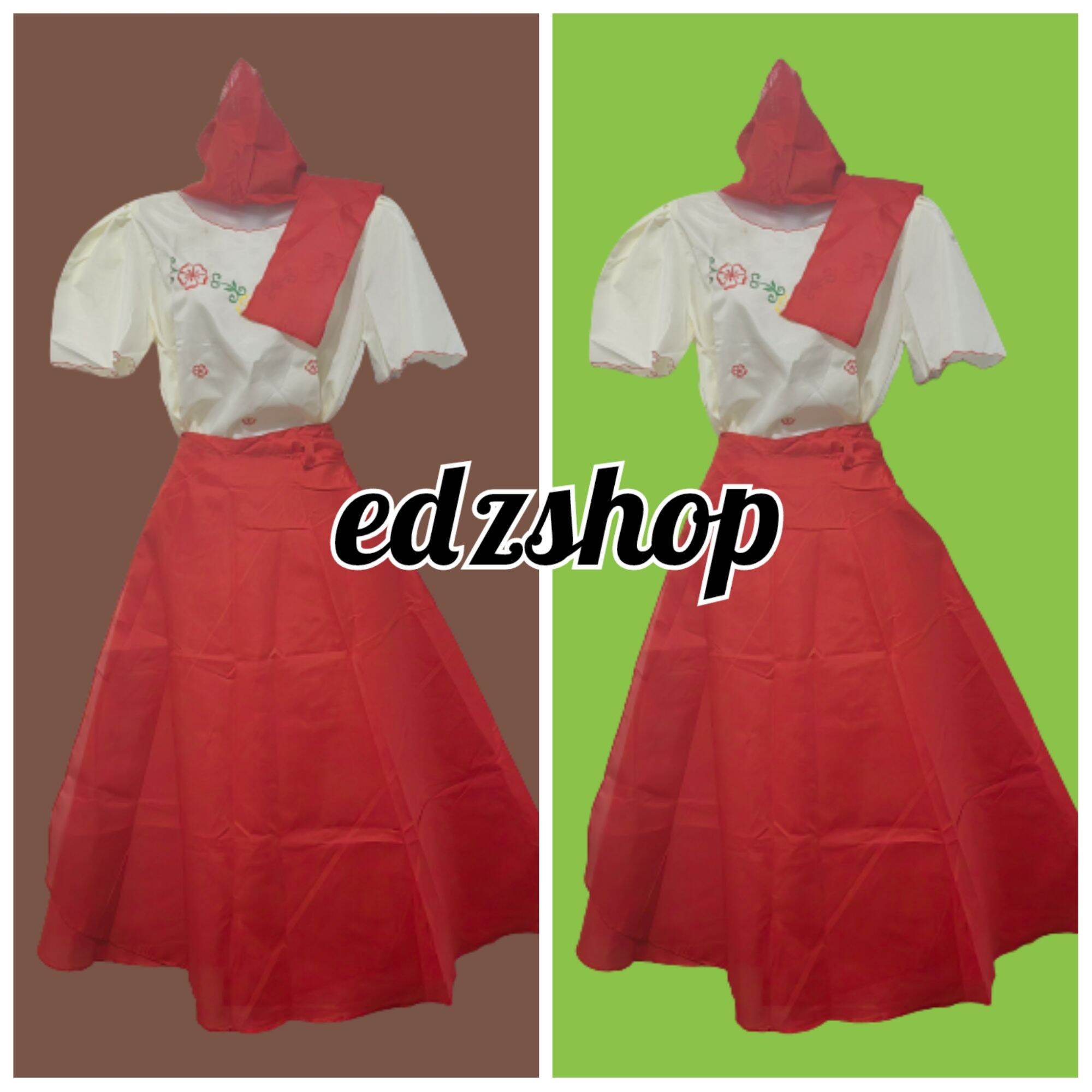 baro at saya plain filipiniana buwan ng wika costume adult | Lazada PH