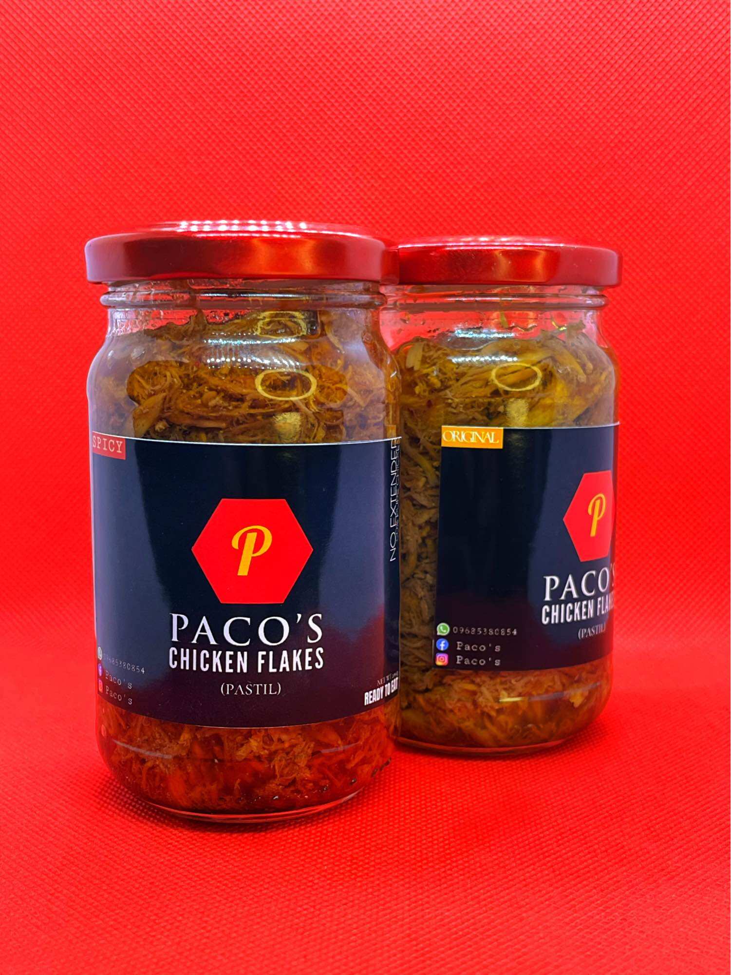 PACO'S - CHICKEN FLAKES(PASTIL) 140g/220ml ORIGINAL/SPICY/SALTED EGG ...