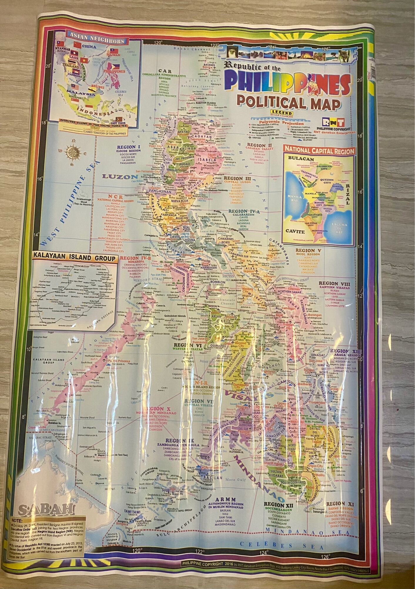 1 pc Philippine Political Map XL 2x3 feet | Lazada PH