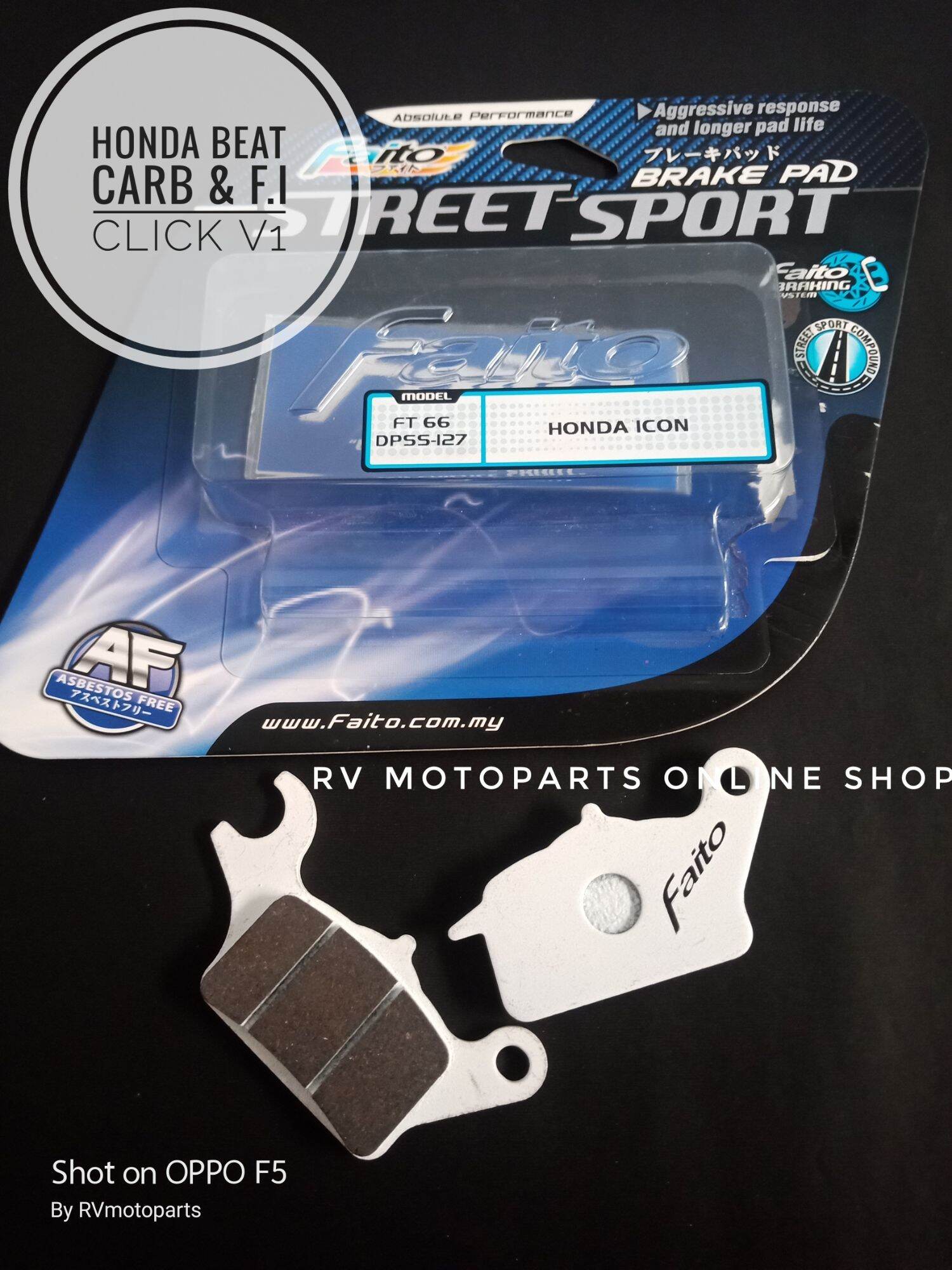 FAITO brake pad & shoe Honda beat carb/f.i & Click V1 | Lazada PH