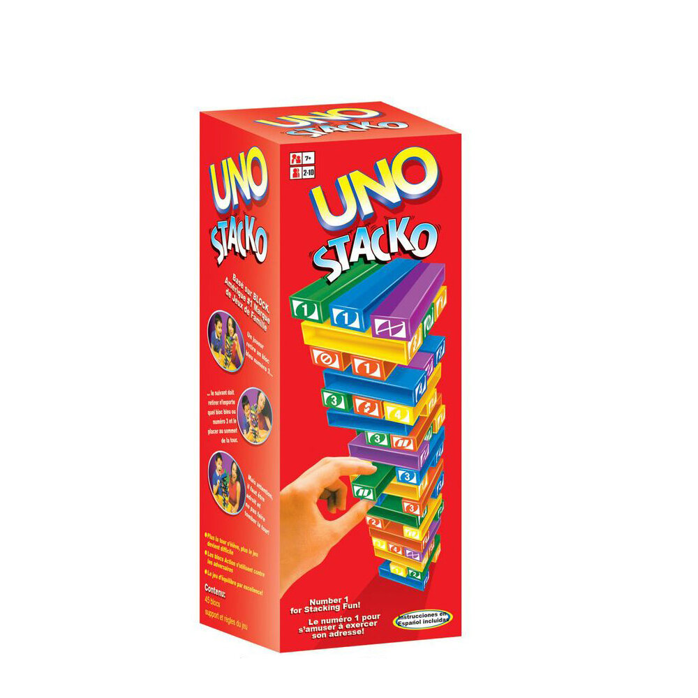 UNO Stacko Game Stacking Colorful Block Tower Family Party Interactive ...