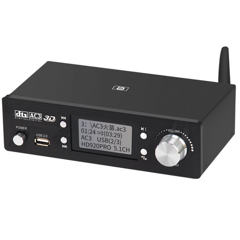 Ayin Hd920 Dolby Surround 5.1 Digital Video Decoder HDMI Fiber Coaxial U Disk DAC Bluetooth 5.0 ...