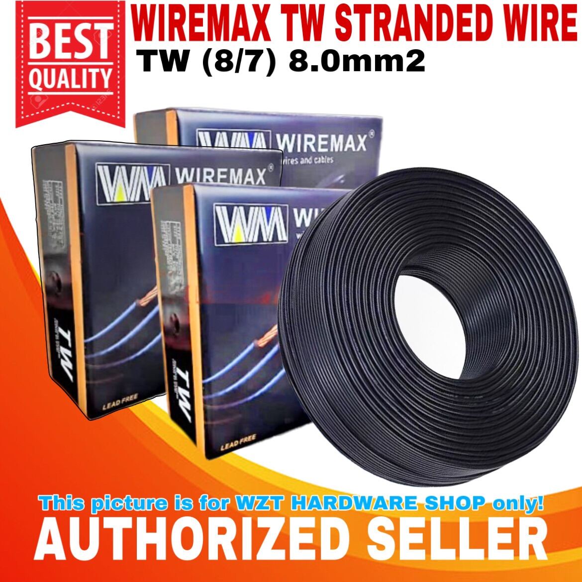 WIREMAX TW STRANDED WIRE (14/7 - 2.0mm &12/7 - 3.5mm -10/7 5.5mm-8/7 8.0mm) (10 METERS & 150 ...