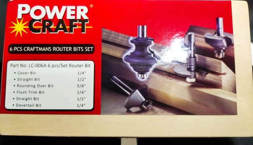 POWERCRAFT 6Pcs Craftmans Router Bits Set original heavy-duty | Lazada PH