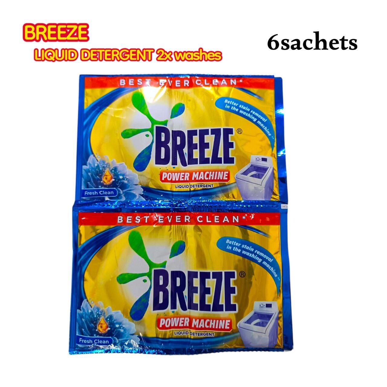 Breeze Power Machine liquid detergent Fresh clean 60g x 6sachets ...