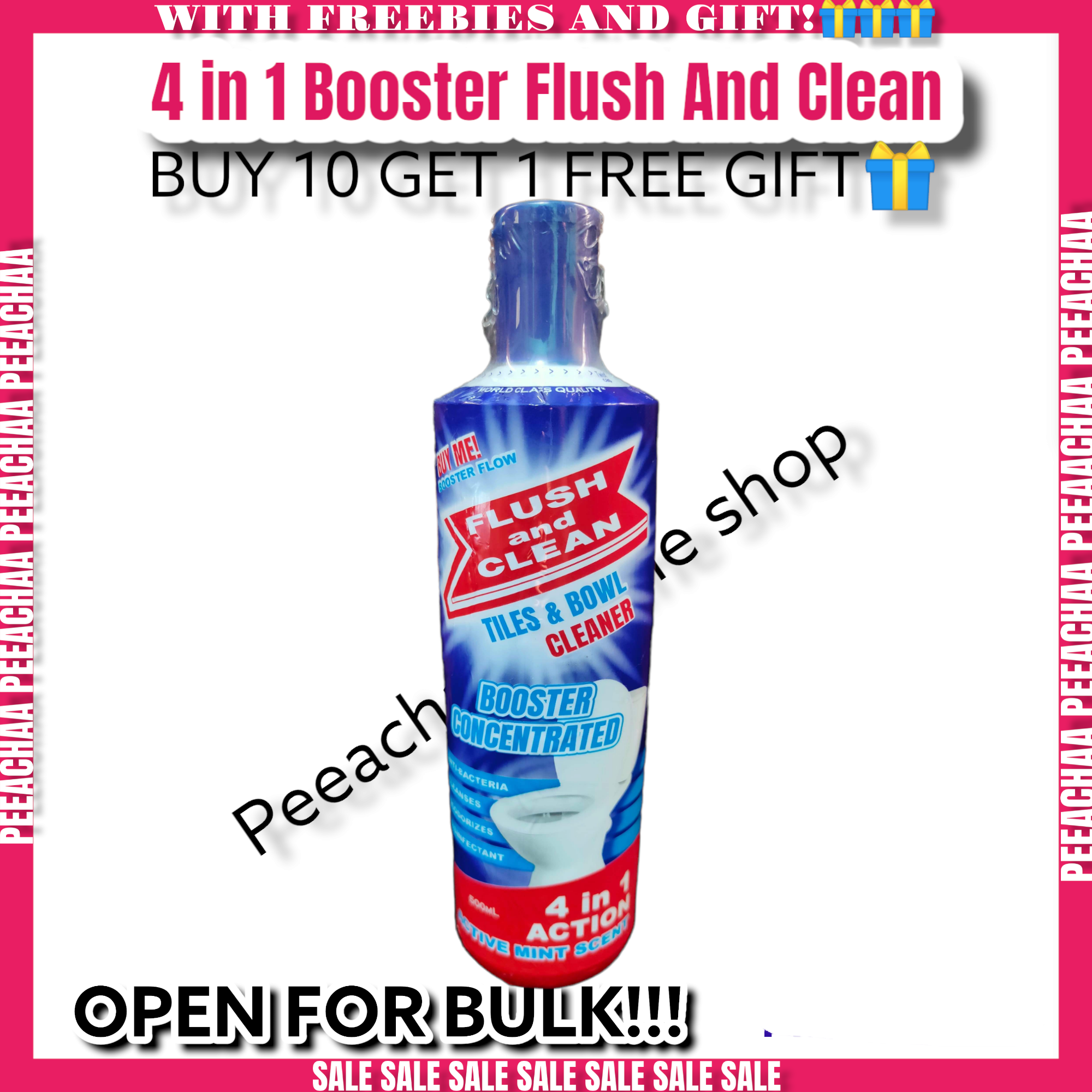 Flush and clean booster 4in1 tiles and bowl cleaner | Lazada PH