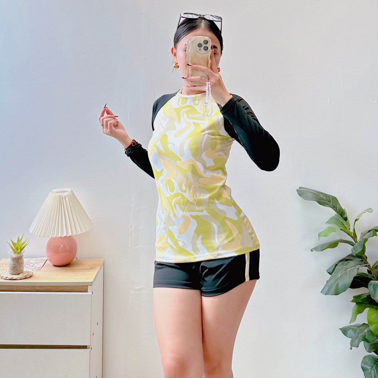 Printed Combi Rashguard Freesize from small up to semi large | Lazada PH