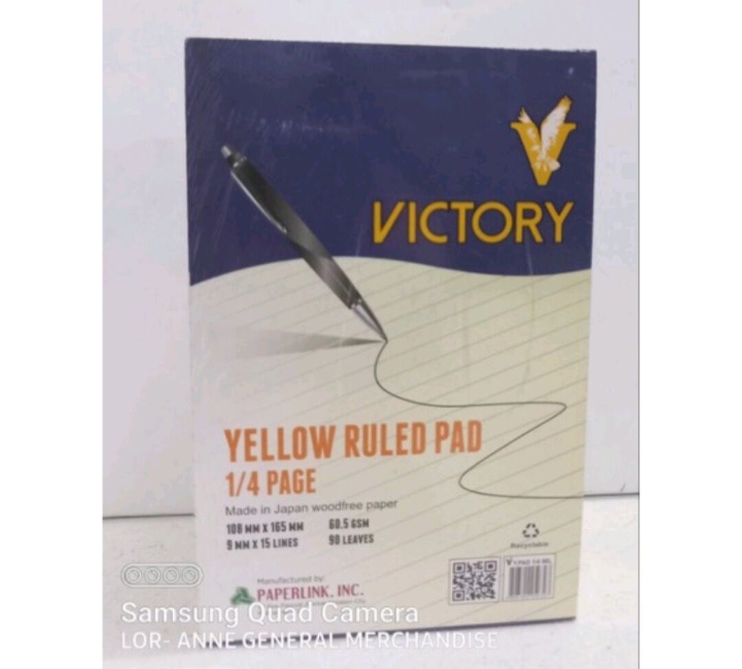 10 Pads Victory Yellow Ruled Pad 1/4 Page | Lazada PH