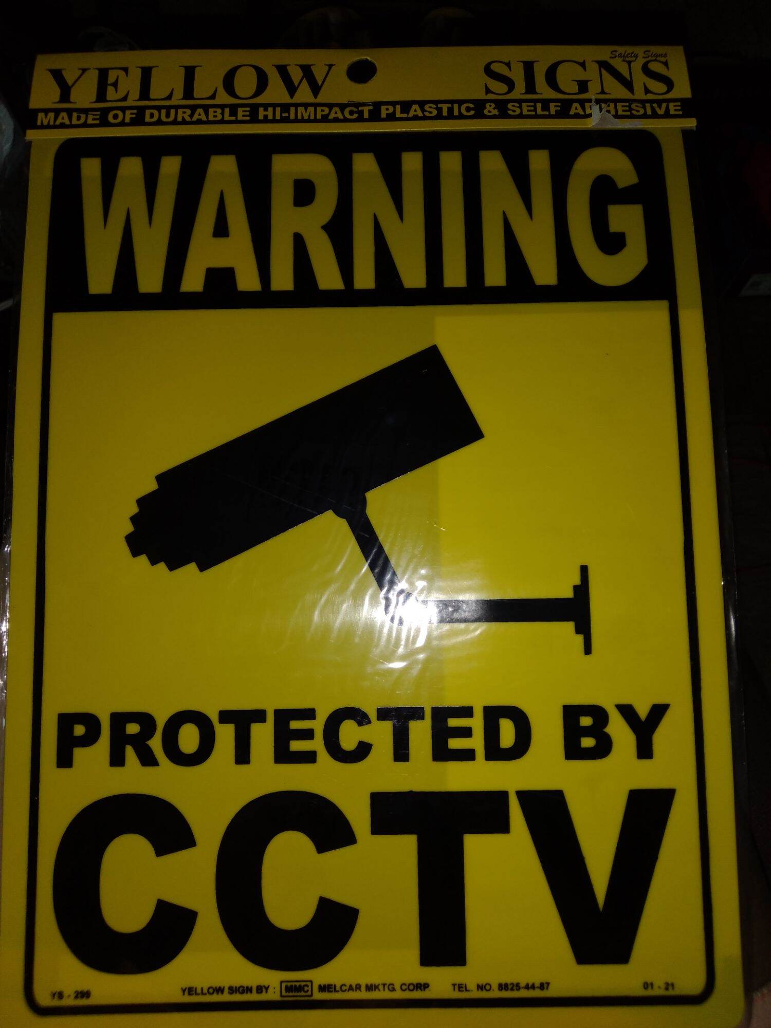 YELLOW SIGNAGE PROTECTED BY CCTV A4 SIZE | Lazada PH
