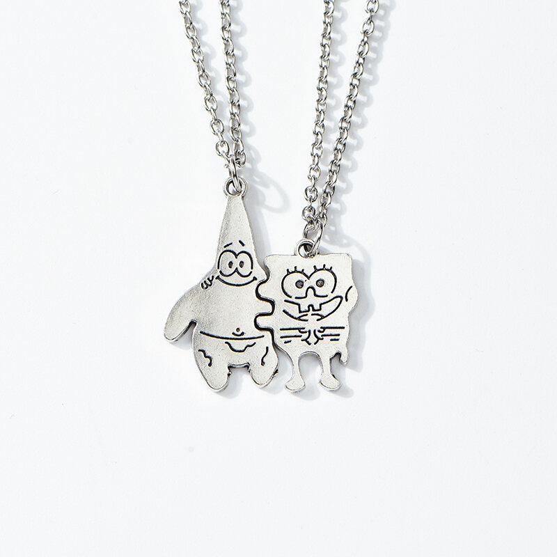 Cartoon SpongeBob and Patrick Star Necklace Men's and Women's Sweater ...