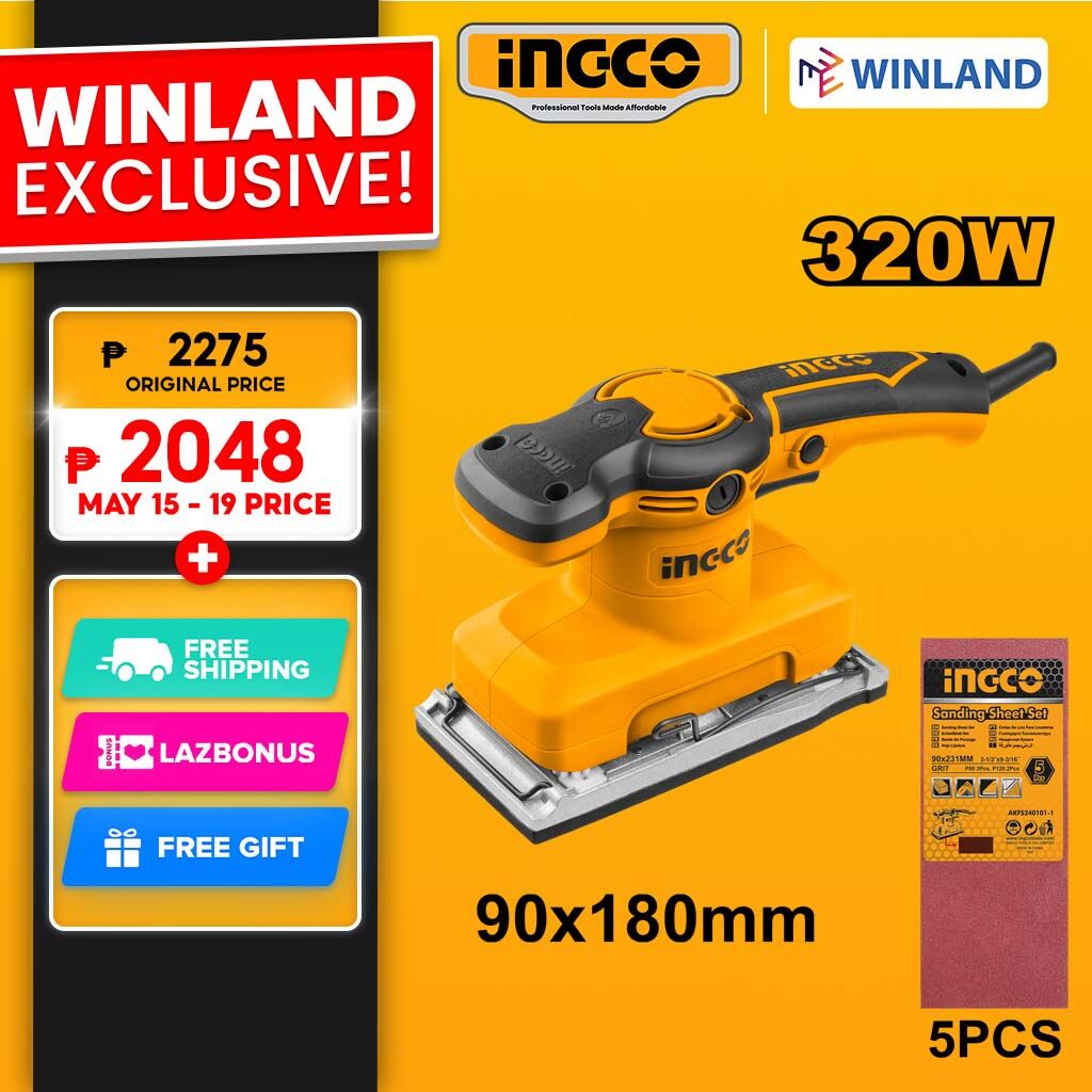 Ingco by Winland Finishing Sander | Sanding Machine Power Tools 320W ...