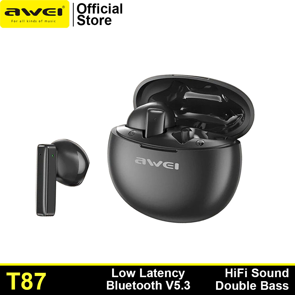 Awei T87 True Wireless Bluetooth Sports Earphone with Charging Case Low ...