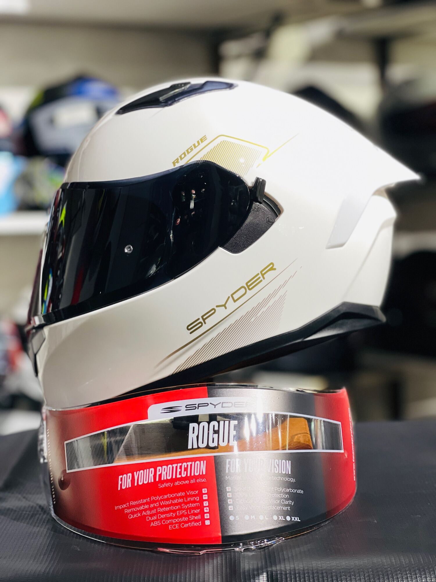 Spyder Rogue V2 Fullface Dual Visor Helmet (w/ Free Clear Visor ...