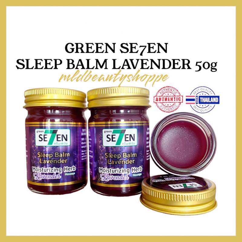 Authentic Thai Green Se7en Sleep Balm Moisturizing Herb Massage 50g Lavender🇹🇭 Lazada Ph