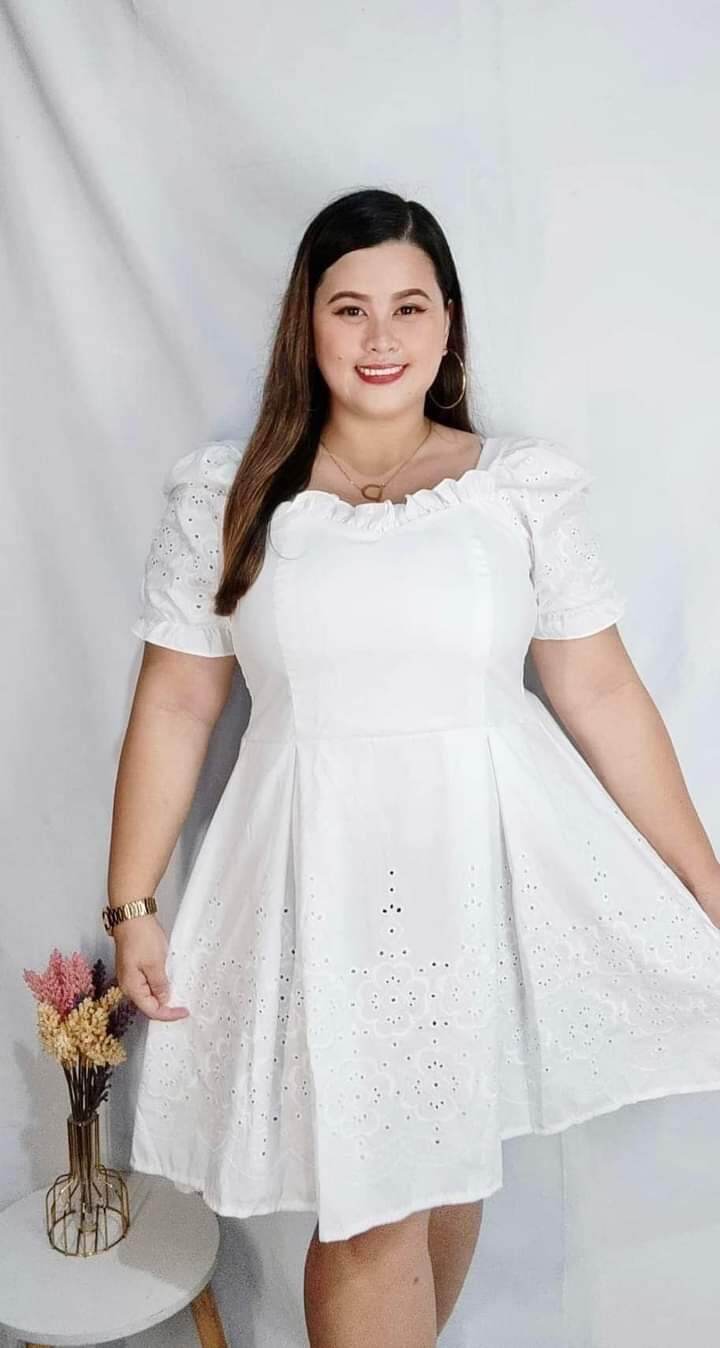 KYLA MIDI DRESS SENEPA EYELET FABRIC LARGE TO XL FRAME ONLY | Lazada PH