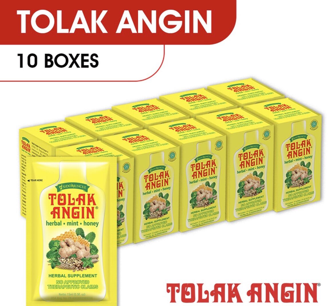 Tolak Angin herbal Supplement (10 boxes/ 120 Sachets) | Lazada PH