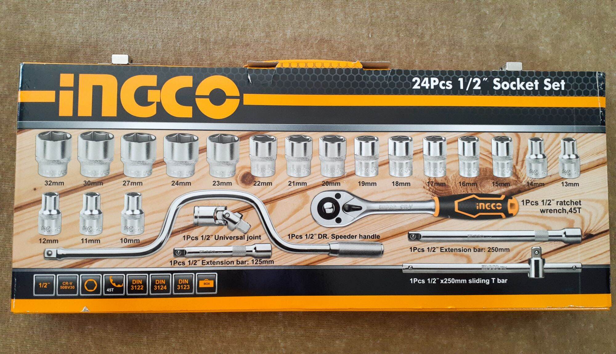 INGCO 24Pcs 1/2"Socket Set