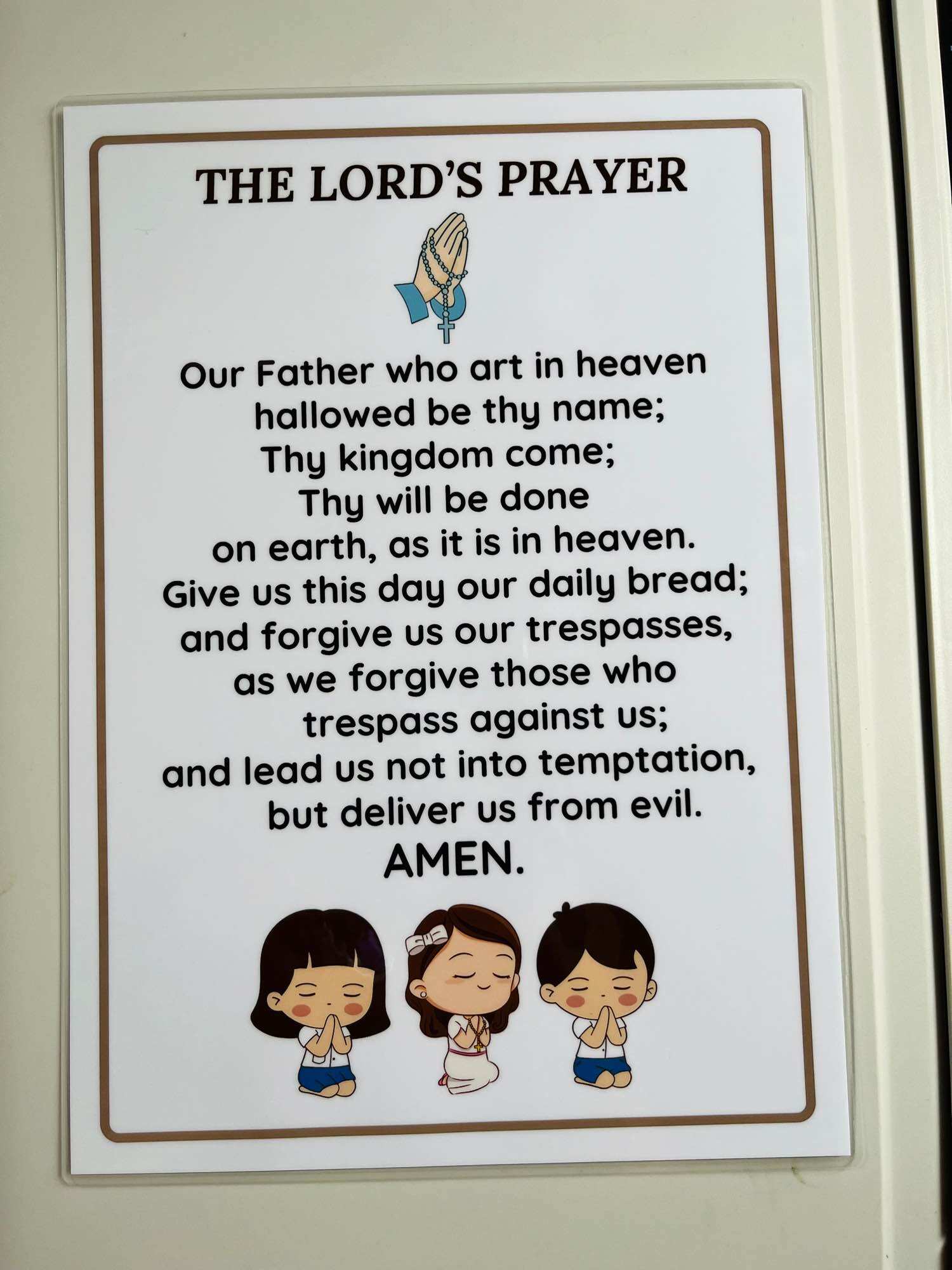 A4 size Prayers Laminated Wall Chart for kids | Lazada PH
