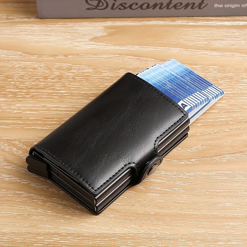 PU Lather Automatic Pop-up Card Clamp,Double Aluminum Alloy Credit Card ...