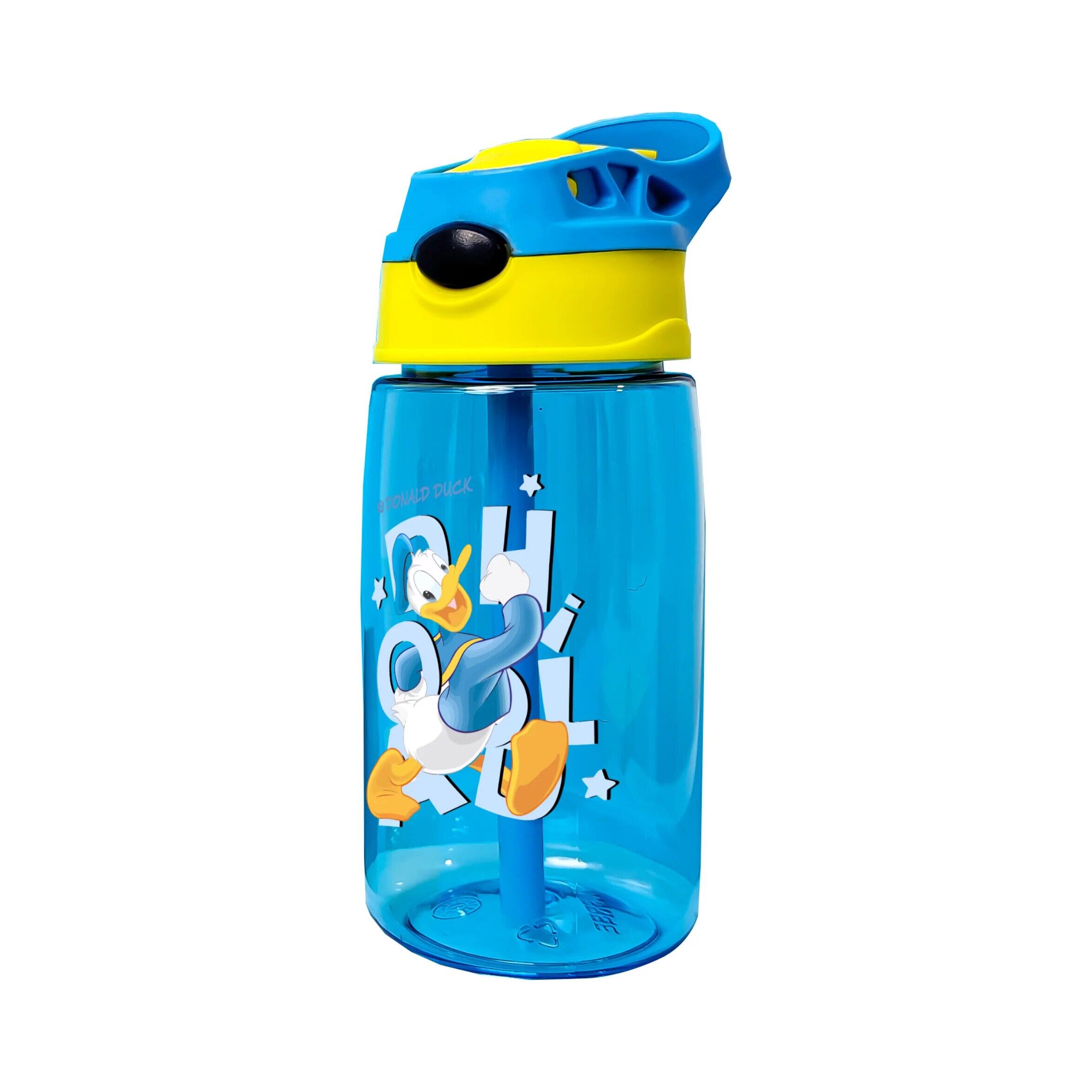 Disney Children's Donald Duck Bounce Switch Straw Cup 480ML Portable Sports Plastic Water Bottle ...